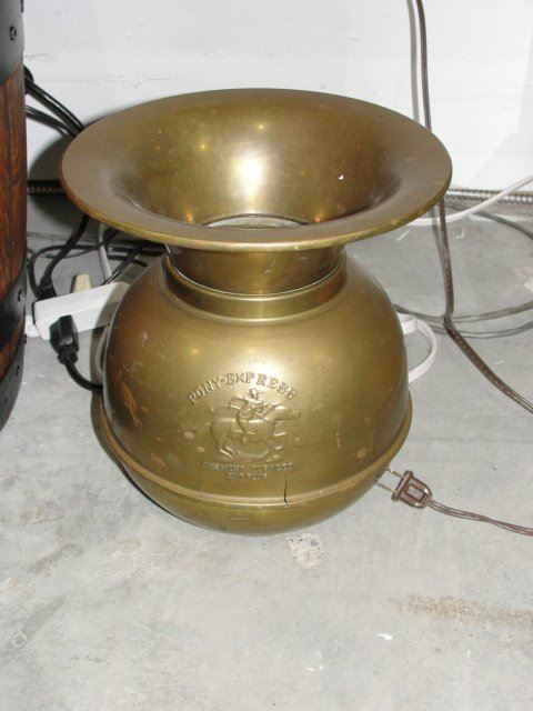 Vintage Pony Express Brass Spittoon