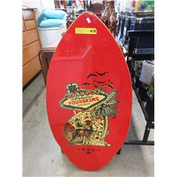 "Fabulous Fourskims" curved wood sign/skim board