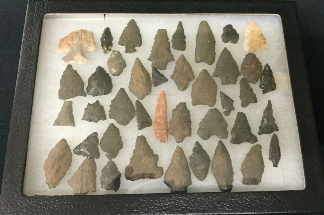 Prehistoric Arrowheads Display