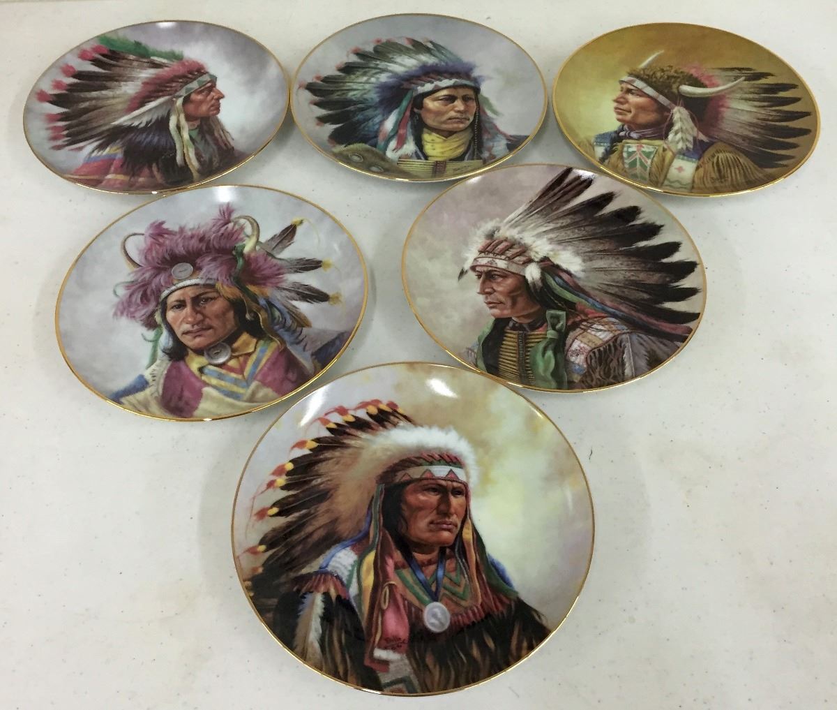 6 Commemorative Native American Plates