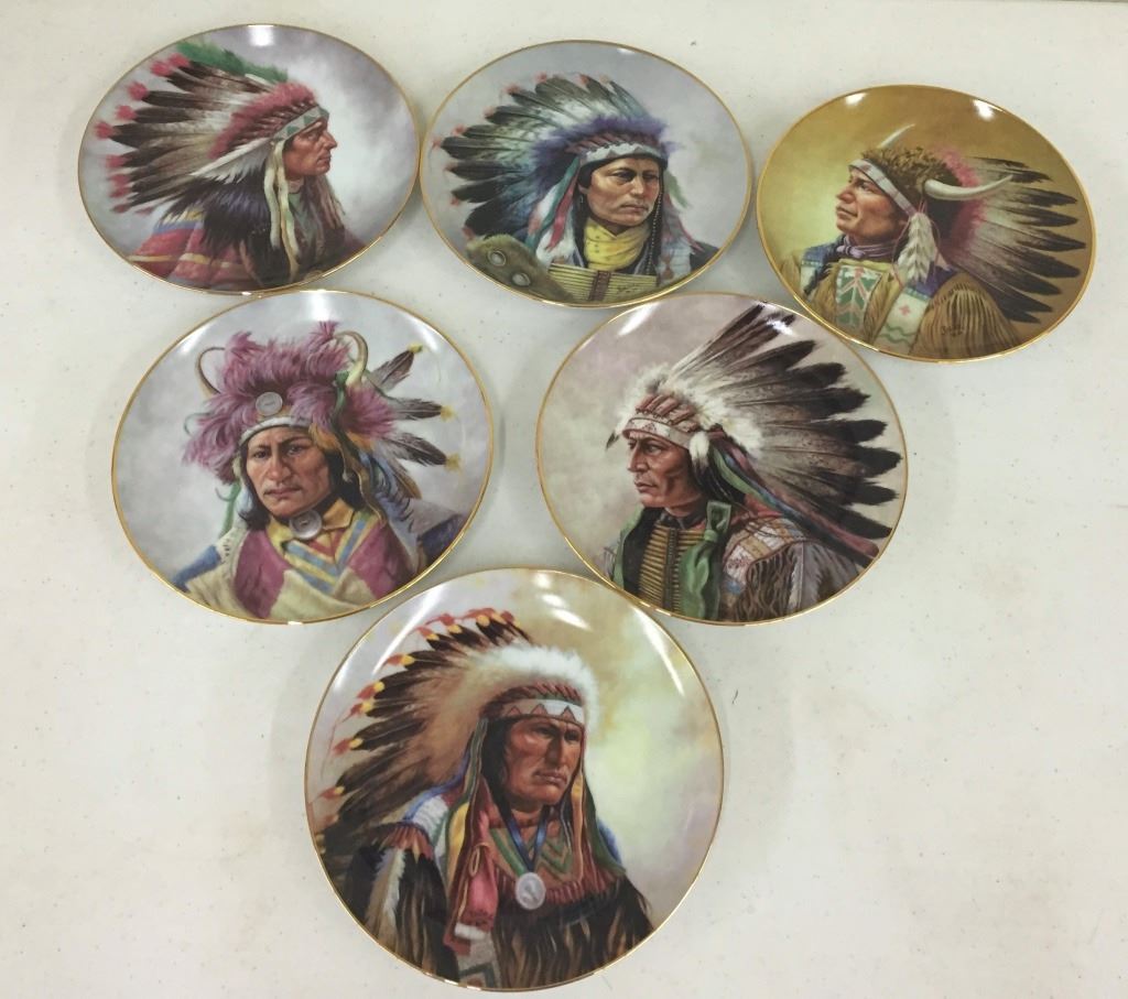6 Commemorative Native American Plates