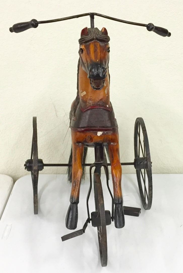 Vintage Wooden Horse Tricycle Vintage Wooden Horse Tricycle