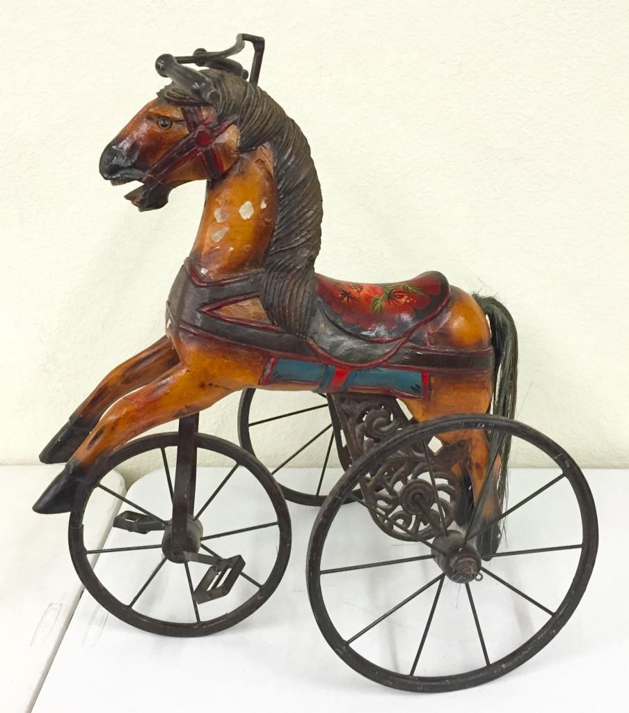 Vintage Wooden Horse Tricycle