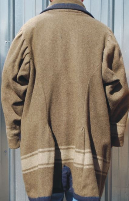 wool mountain man coat, hand stitched and cotton lined 3XL