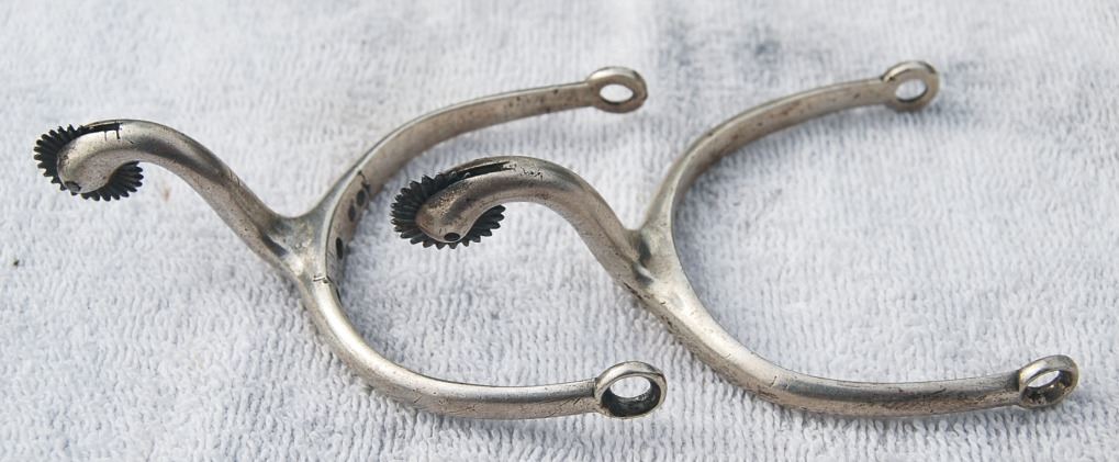 solid silver military style spurs