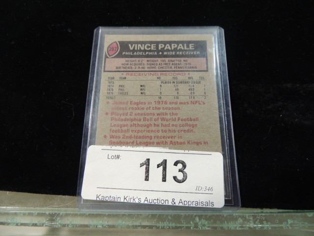 1977 TOPPS VINCE PAPALE #397 FOOTBALL CARD