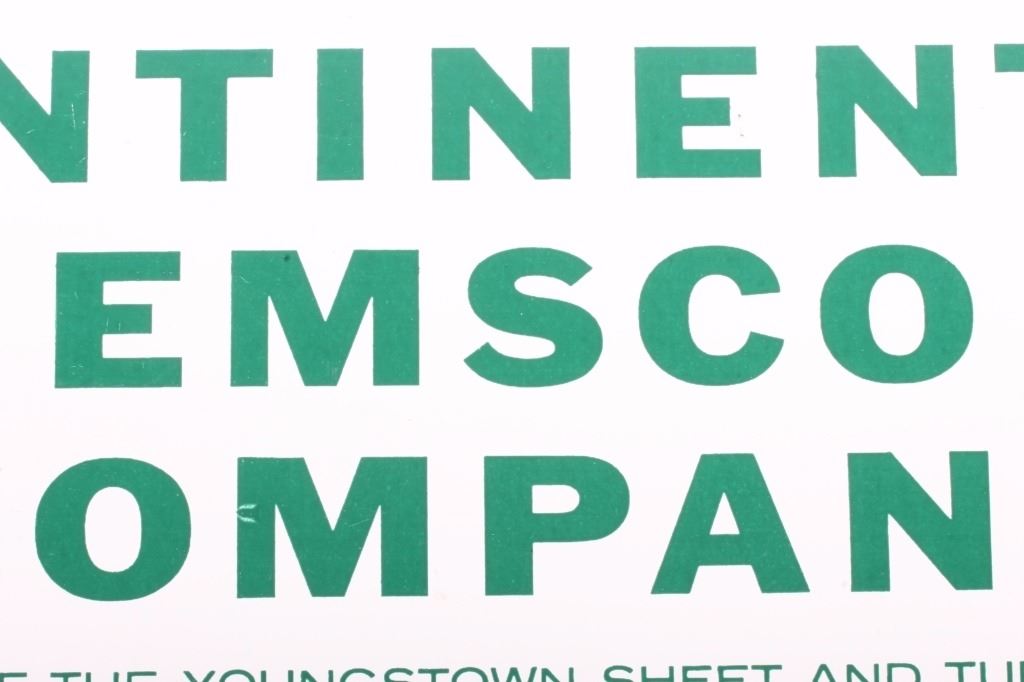 Continental Emsco Oil Porcelain Advertising Sign
