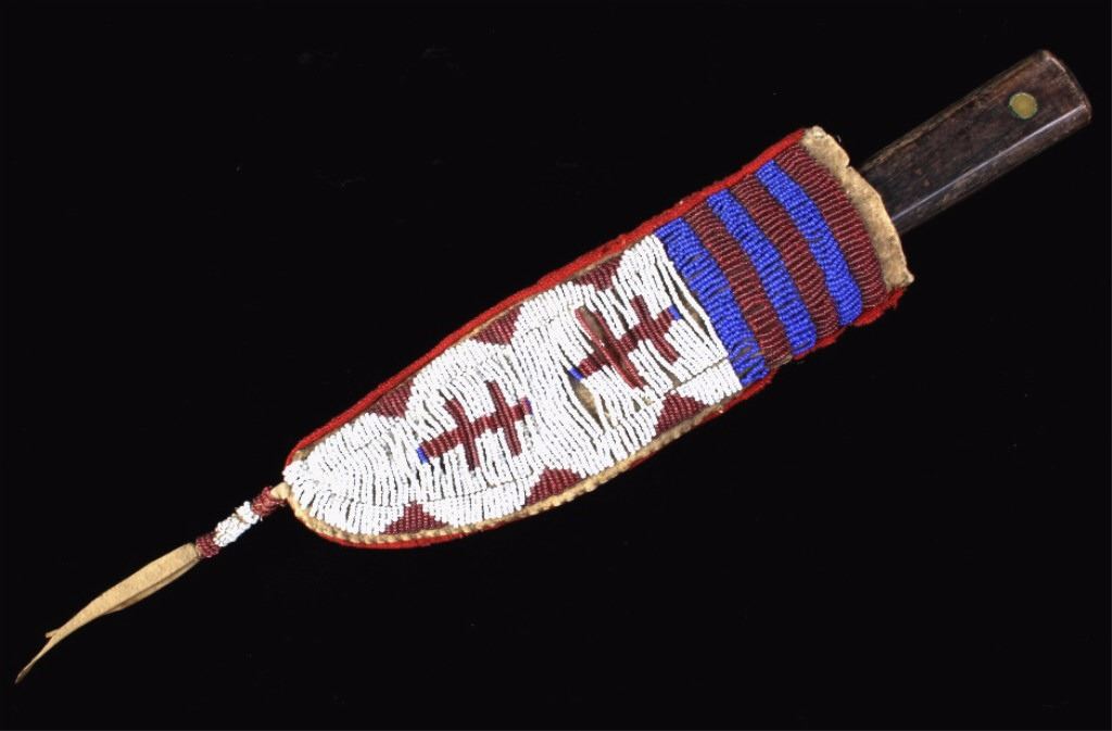 Cheyenne Dragonfly Pattern Beaded Sheath 1840-1880