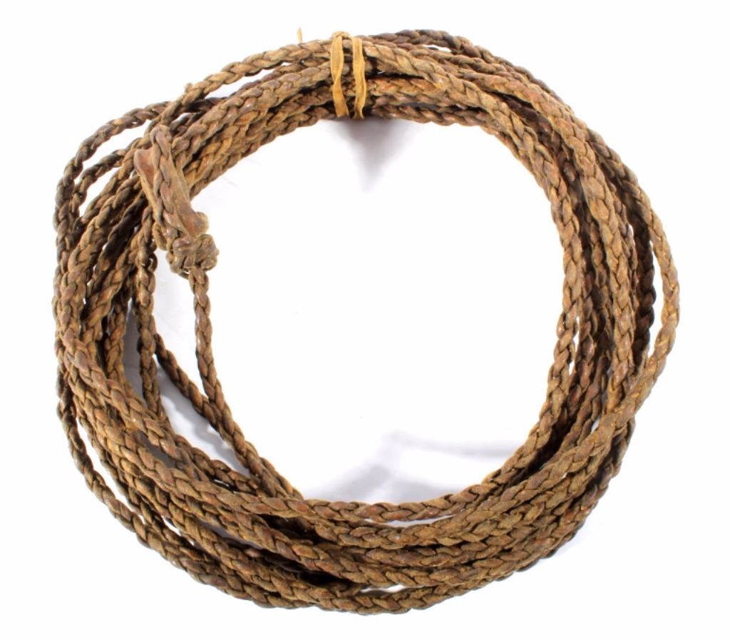 Montana Cowboy Braided Rawhide Riata 19th Century
