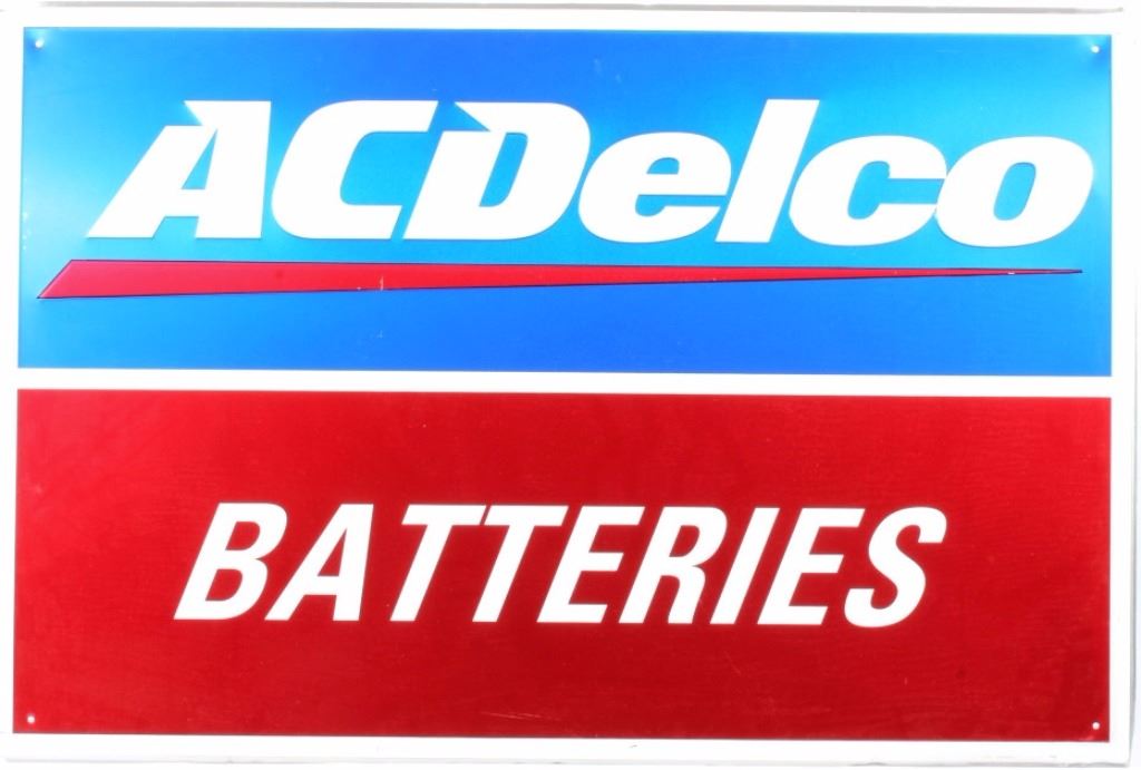 AC Delco Batteries General Motors Parts Store Sign