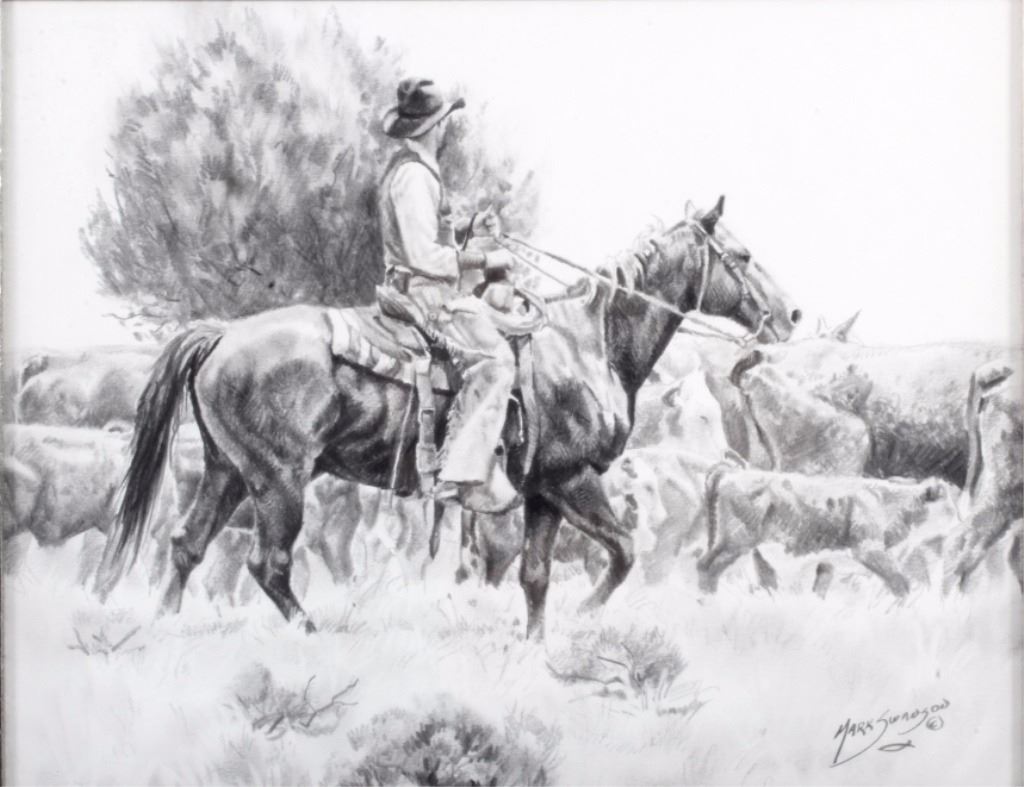Flank Rider Original Drawing by Mark Swanson