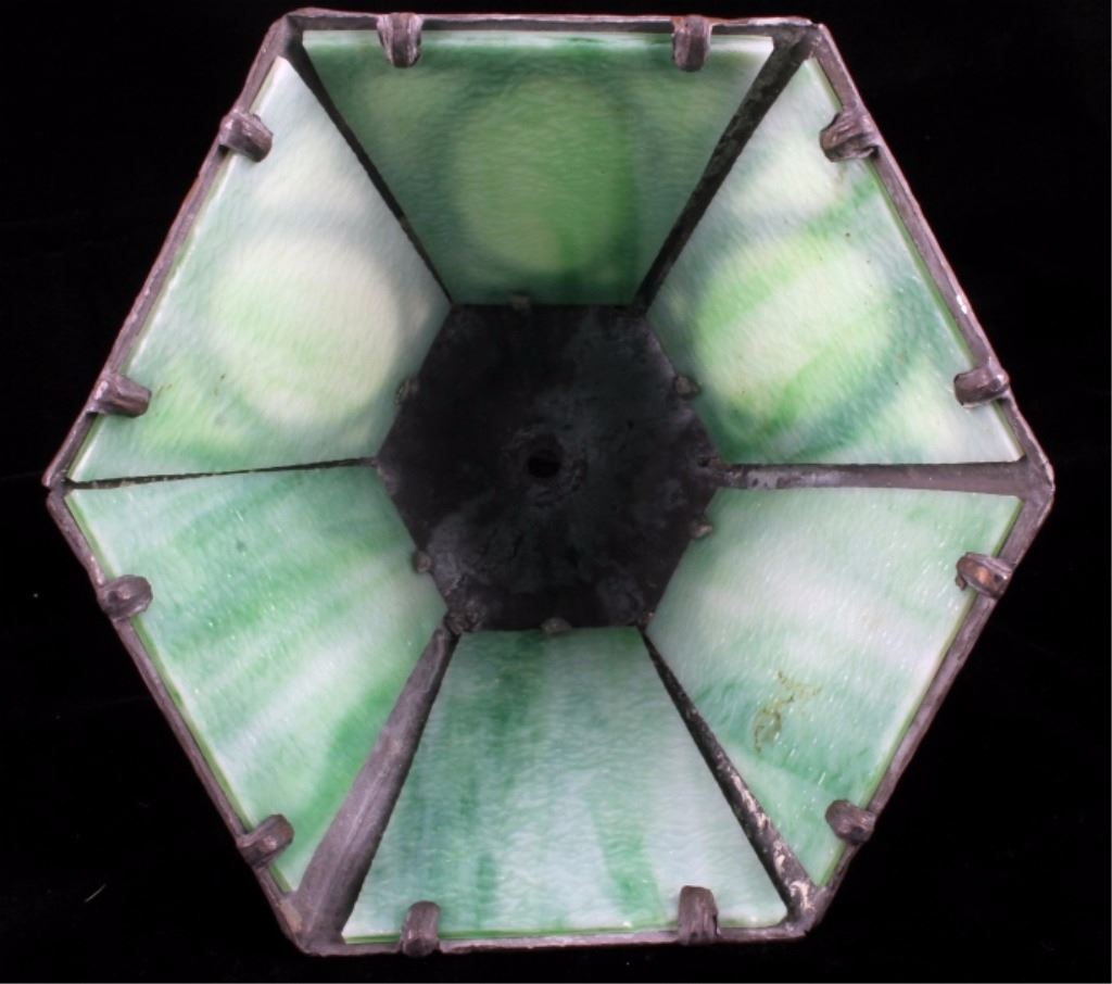 Antique Lead and Slag Glass Lamp Shade