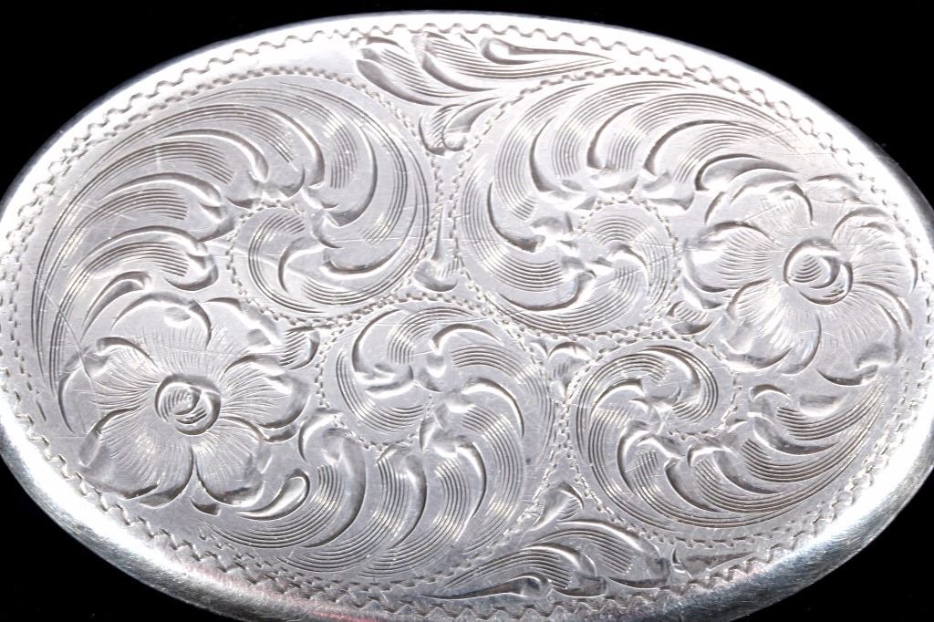 Antique Diablo Sterling Silver Belt Buckle