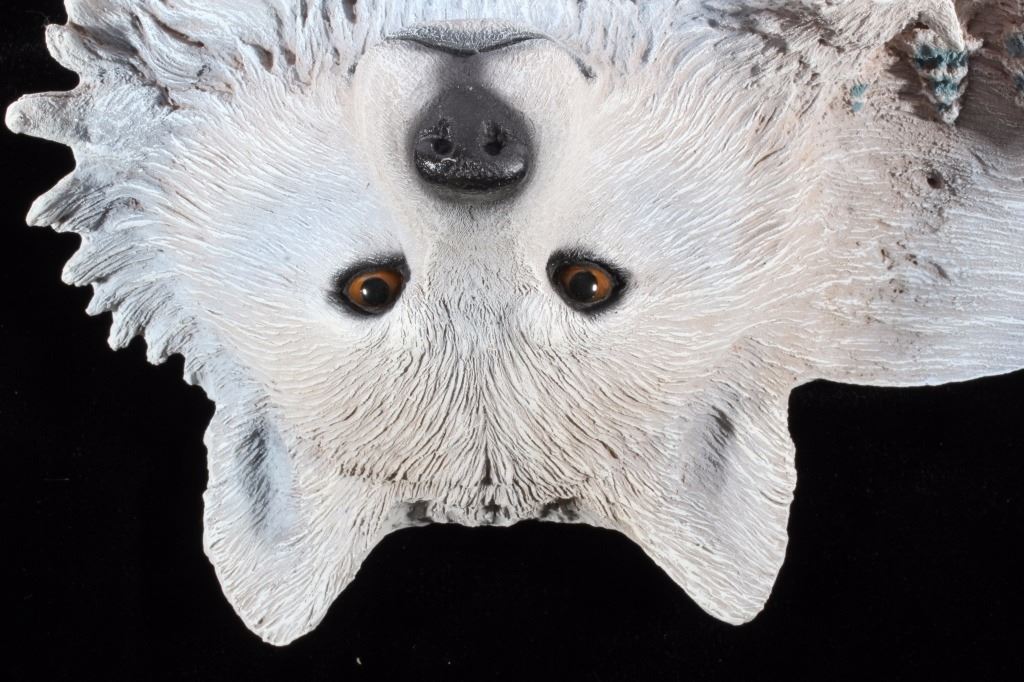 Arctic Son Wolf Sculpture by Rick Cain Limited Ed.