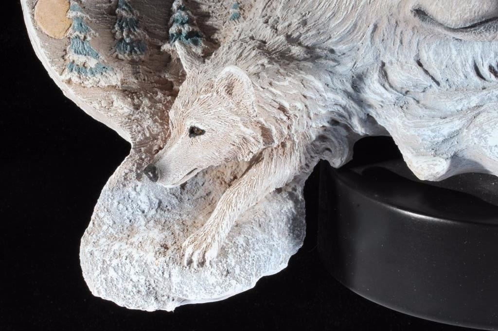 Arctic Son Wolf Sculpture by Rick Cain Limited Ed.