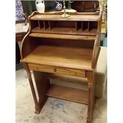 OAK STUDENT ROLL TOP DESK