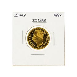 1882 Italy 20 Lire Gold Coin