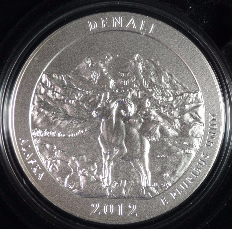 2012 America the Beautiful 5oz Silver Coin Denali National Park and ...