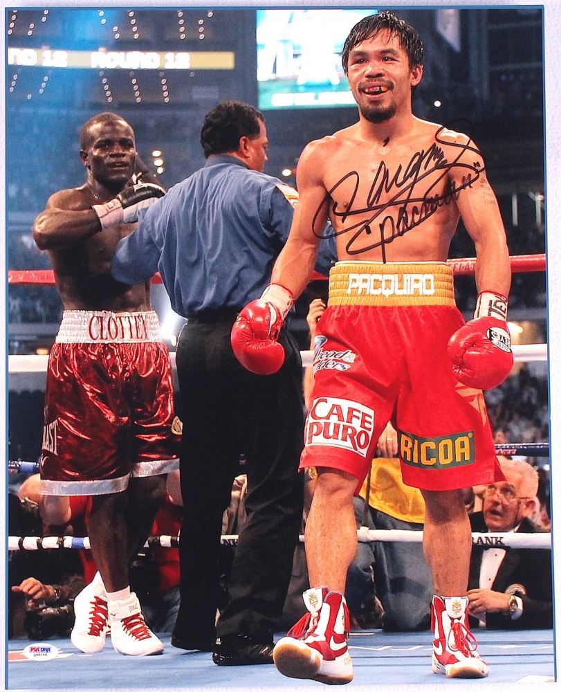 Manny Pacquiao Signed 16x20 Photo Inscribed "Pacman" (PSA Hologram)