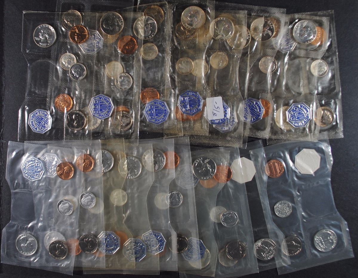 2-EACH 1955, 56, 57, 58, 59, 60, 61, 62, 63 & 64 U.S. PF SETS ( MISSING ...