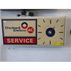 "United Delco AC" Electric Wall Clock