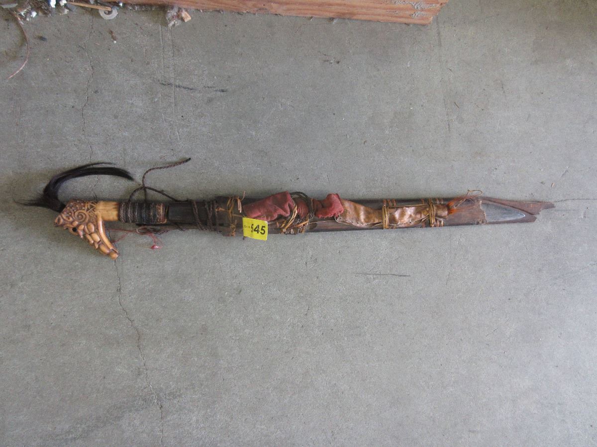 Vintage - Hand carved bone handled sword