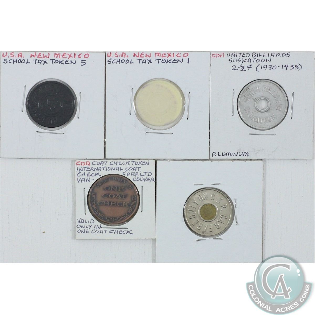 Group lot; Garden State Parkway Car Fare only on G.S.P.; Coat Check ...