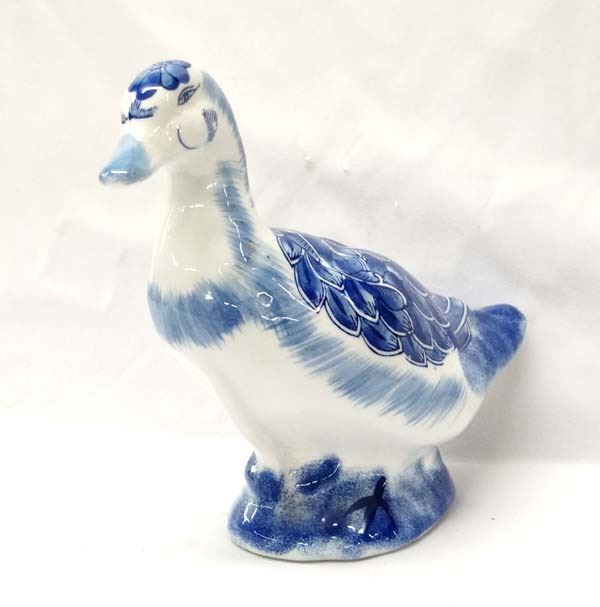 Oriental Ceramic Blue and White Duck