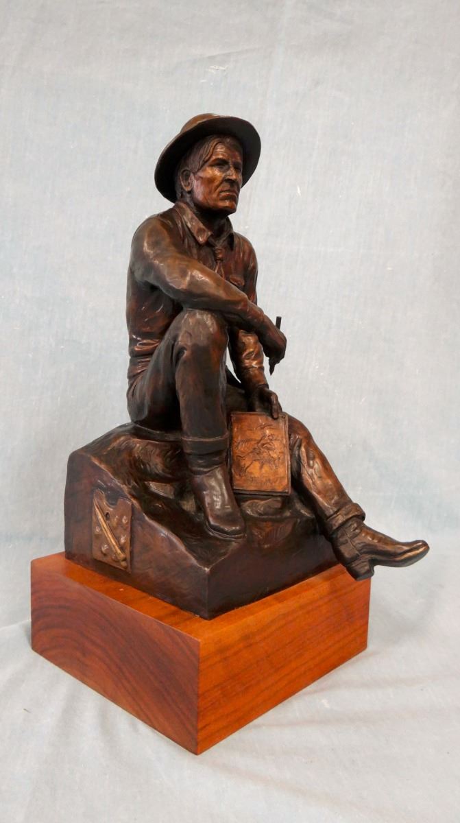 Terry J. Murphy, bronze sculpture, Charlie Russell, Word Painter, 8/10 ...