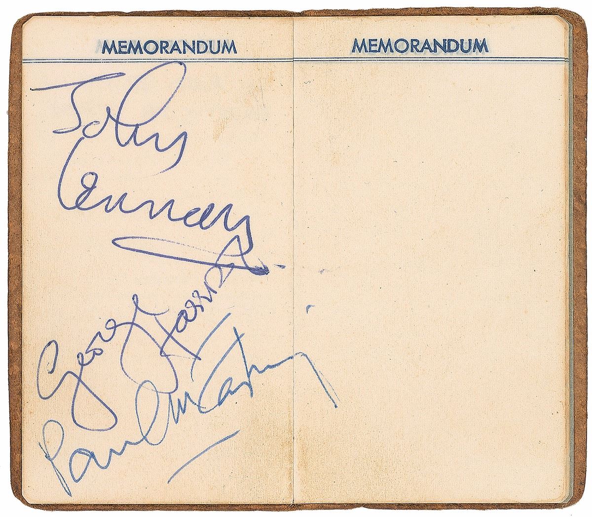 Beatles: Lennon, Harrison, and McCartney Signed Address Book