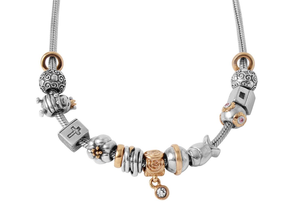 Pandora 14KT Yellow Gold and Sterling Silver Charm Necklace - #234