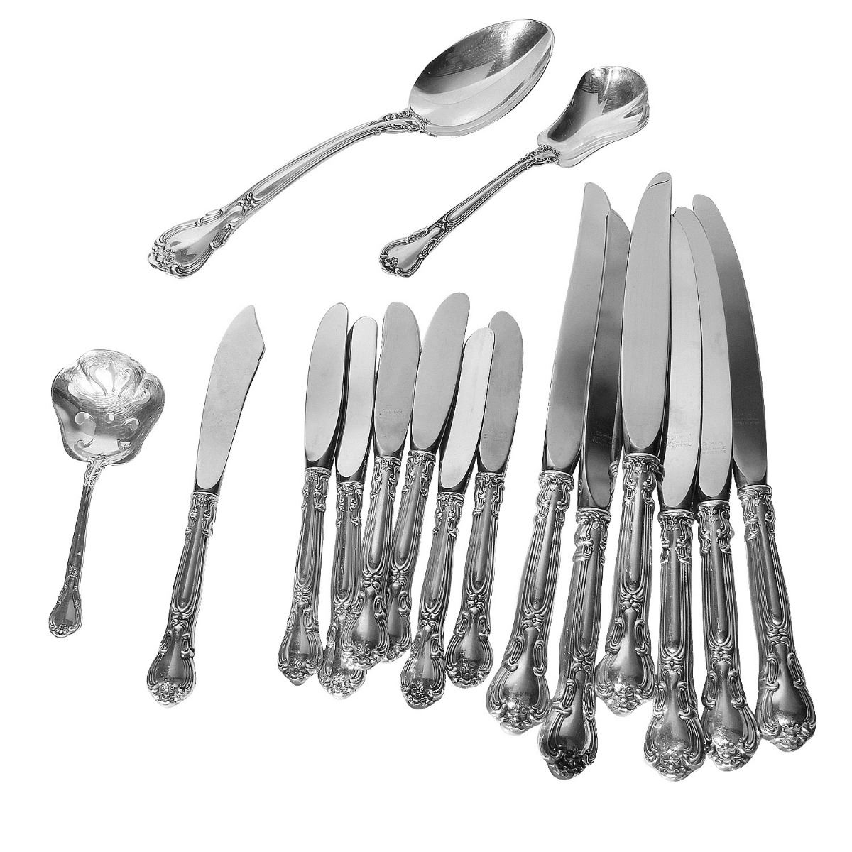 Gorham Chantilly 53-Piece Sterling Silver Flatware Set - #722