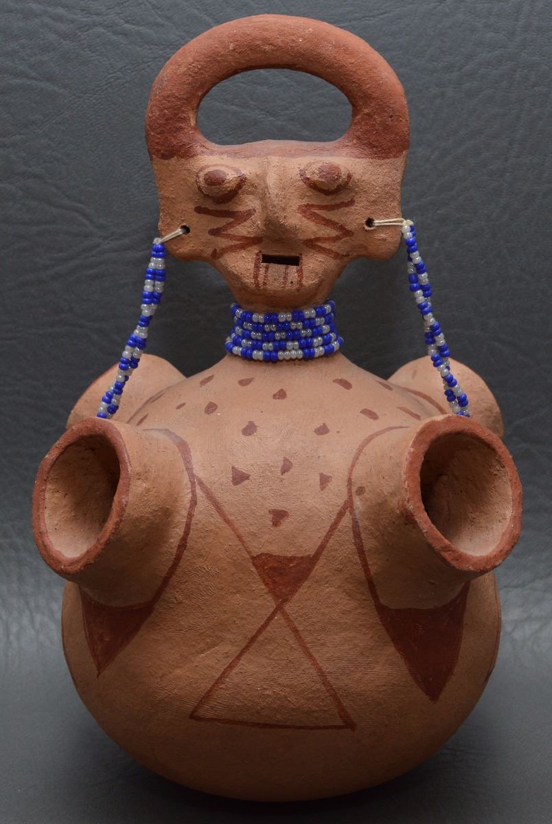 MOJAVE POTTERY EFFIGY POT BY ELMER GATES