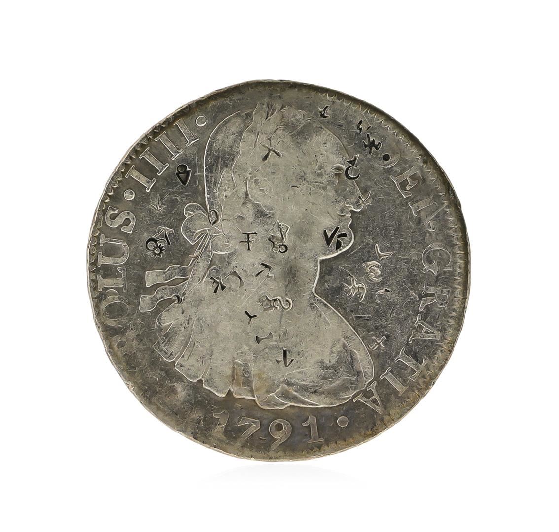 1791 8 Reales Mexico Spanish Colonial Silver Coin
