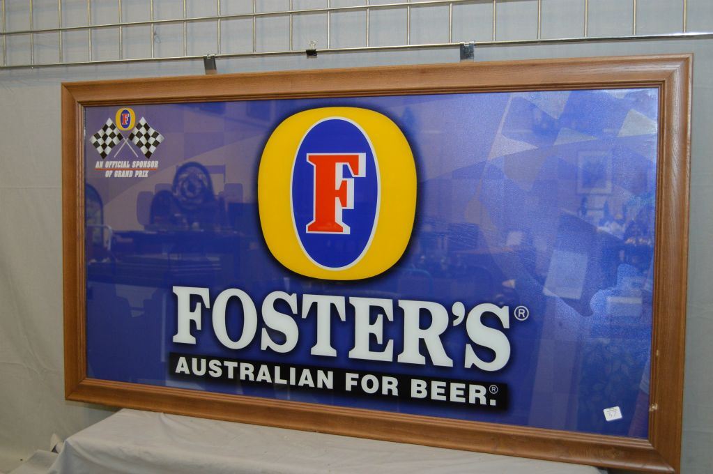Foster's Beer sign, overall dimensions 26" X 48"
