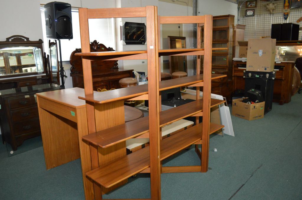 Interesting modern display unit with three open shelves, small drawer ...