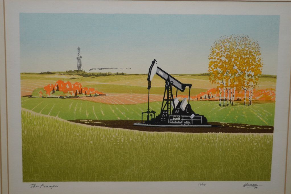 Framed limited edition serigraph "The Pumper" 17/50 signed by artist ...