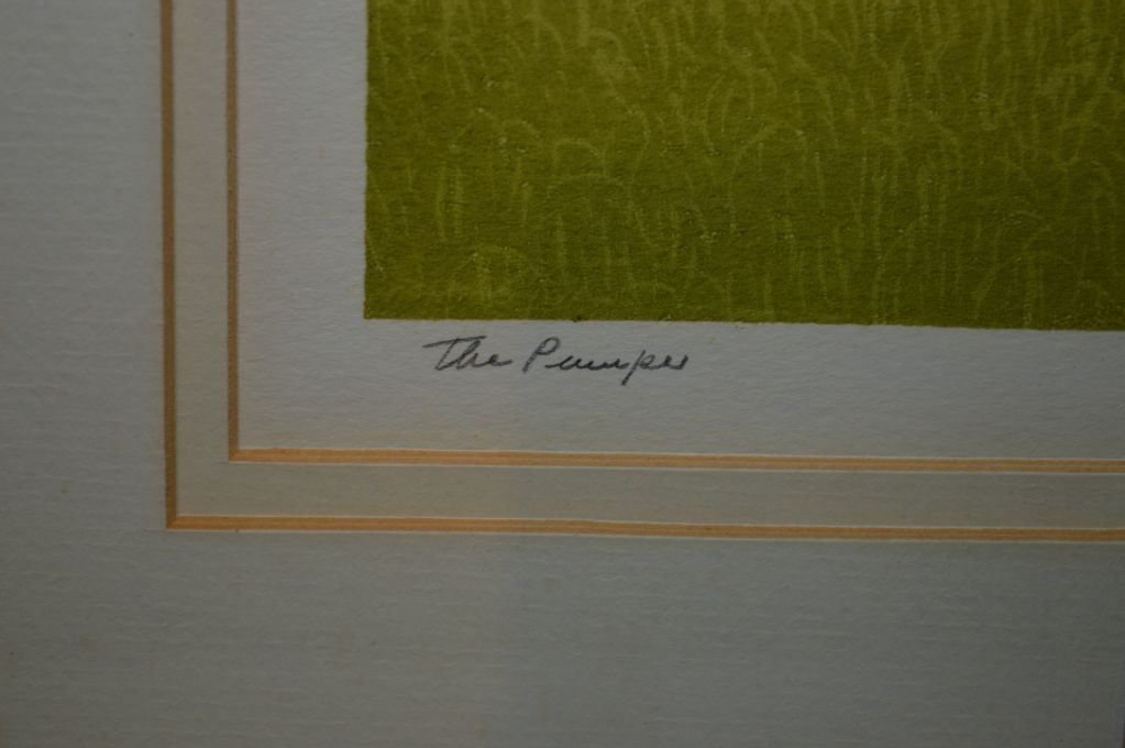 Framed limited edition serigraph "The Pumper" 17/50 signed by artist ...