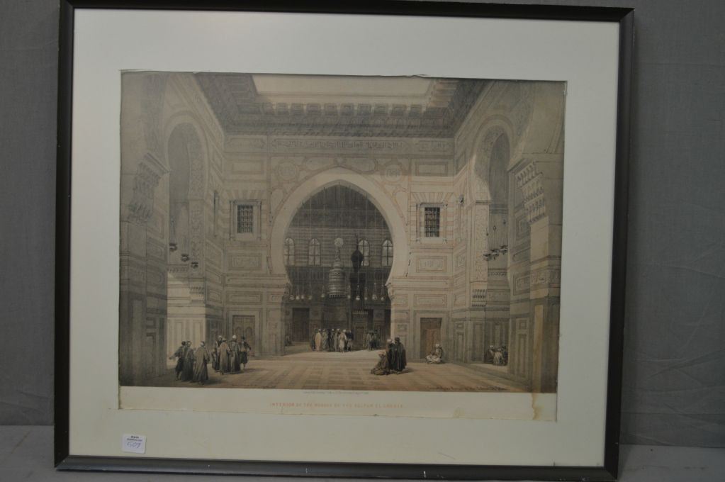 Vintage engraving of "Interior of the Mosque of the Sultan El Ghoree ...
