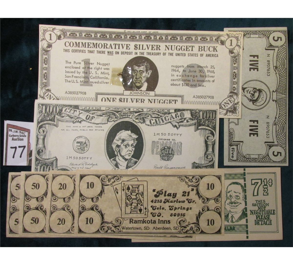 Various Hokey Money: $ Phil Silvers "Gardner Money Just For Fun "Youll ...