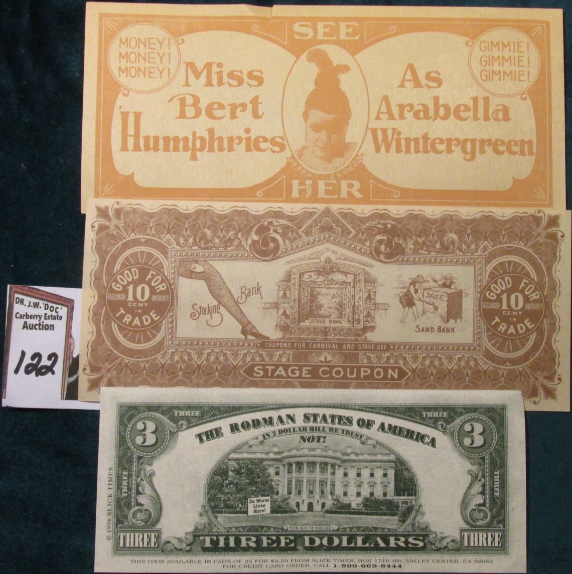 Show Scrip "Money!Money!Money! Gimmie!Gimmie!Gimmie! See Her Miss Bert ...