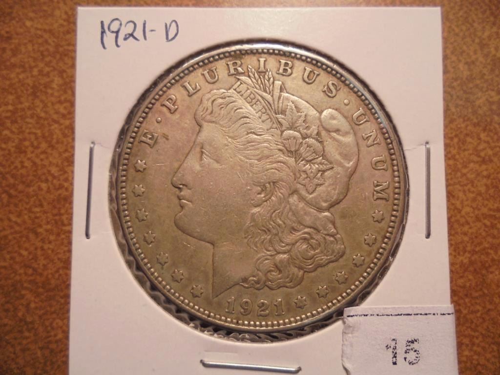 1921-D MORGAN SILVER DOLLAR
