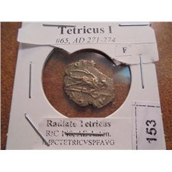 271-274 A.D. TETRICUS I ANCIENT COIN (FINE)