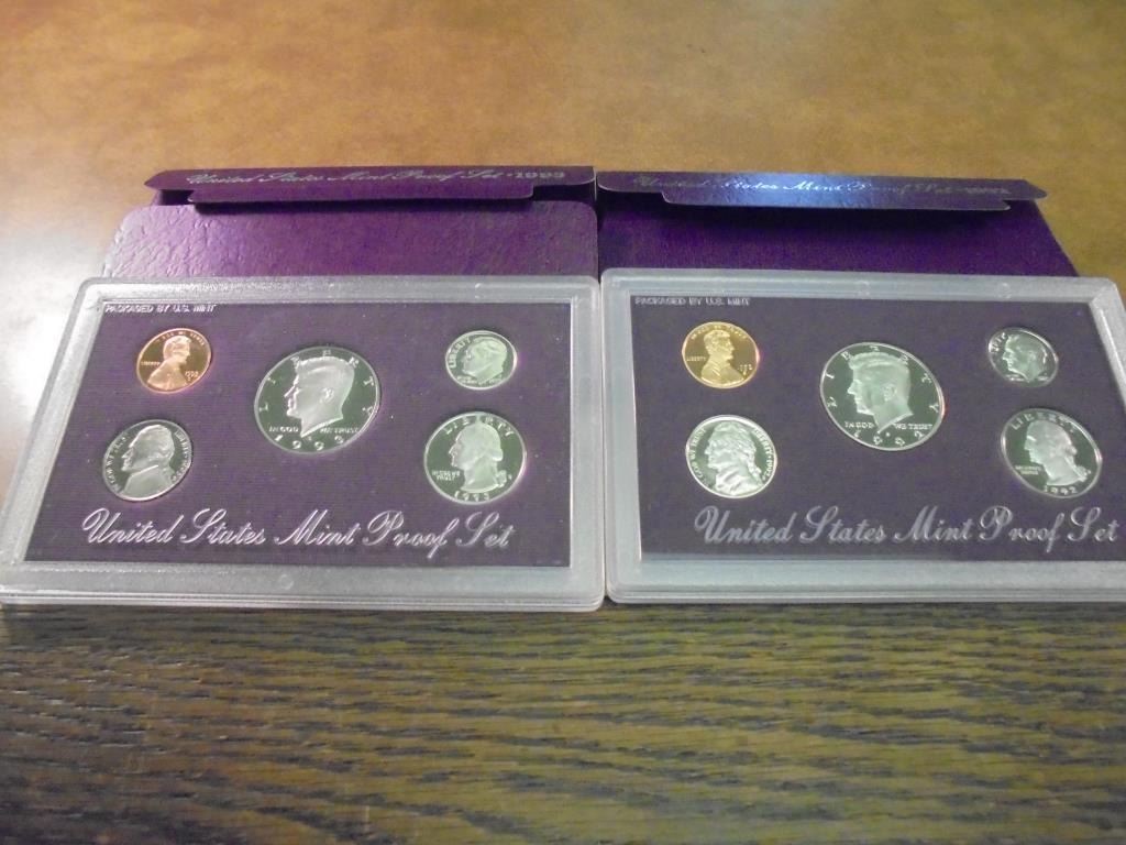 1992 & 1993 US PROOF SETS (WITH BOXES)
