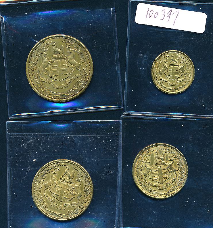 Hudson's Bay Company Brass Token Set, 1857