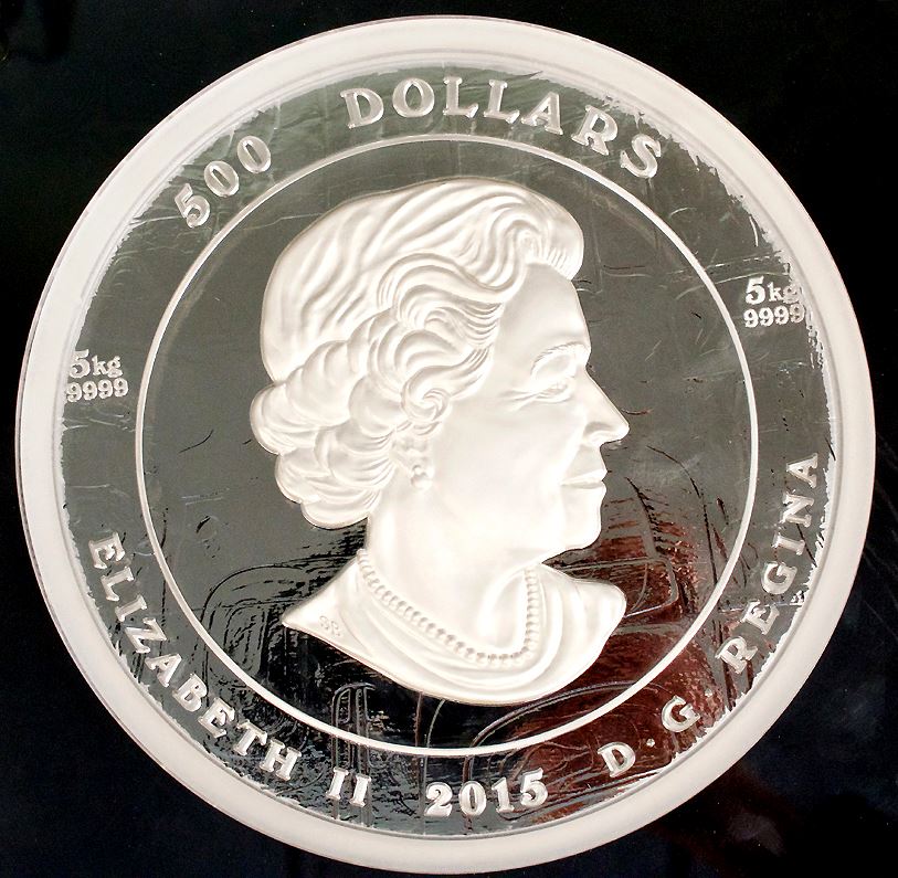 Canada 2015 $500 5 kilos pure silver coin