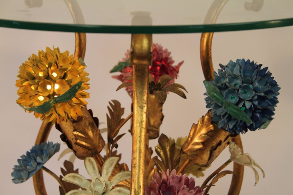 Hollywood Regency Italian Tole Table Early Vintage