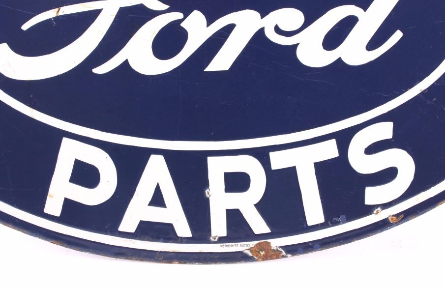Genuine Ford Parts Double Side Porcelain Sign 1930