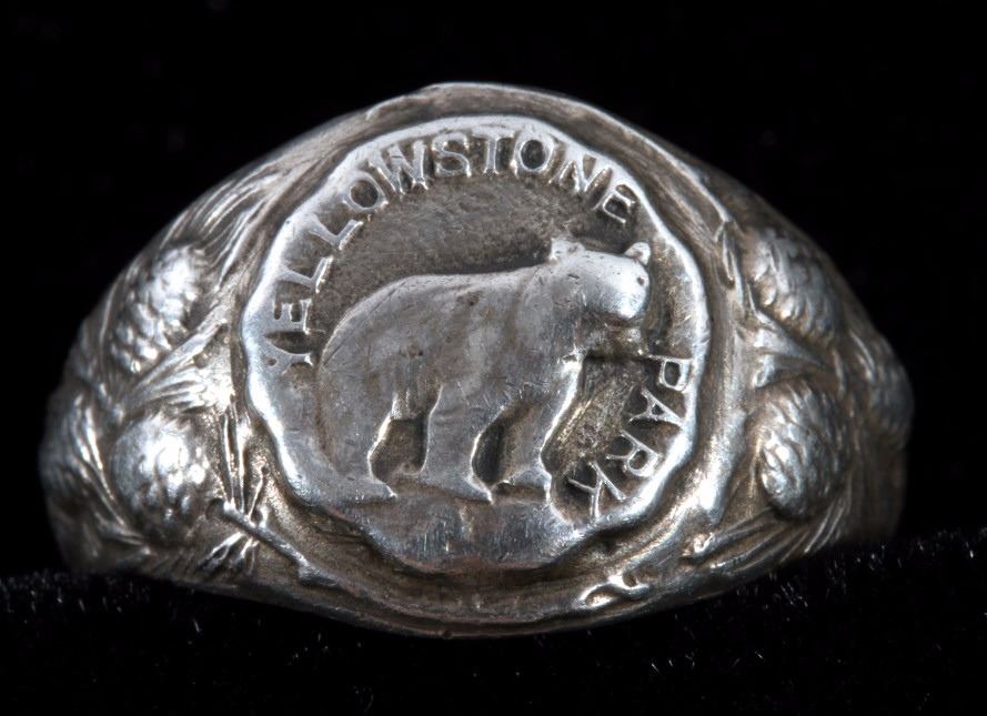 Early Yellowstone National Park Sterling Ring s.10