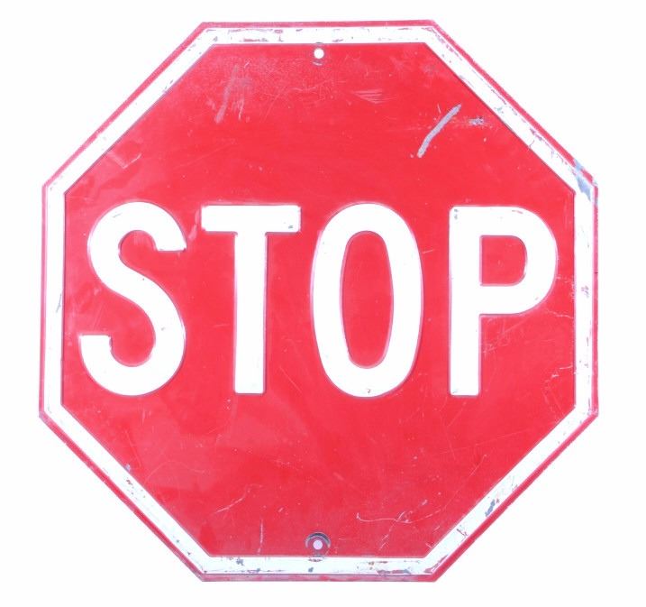 Great Falls Montana Cast Iron Stop Sign 1930-1940